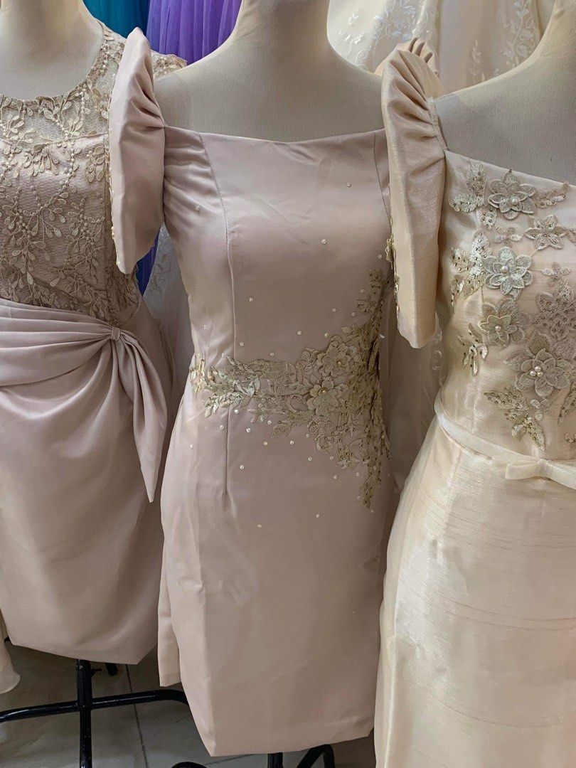 Collared Overlap Filipiniana Party Plus Wedding Oathtaking Ceremonies Dress Syala Collections ...