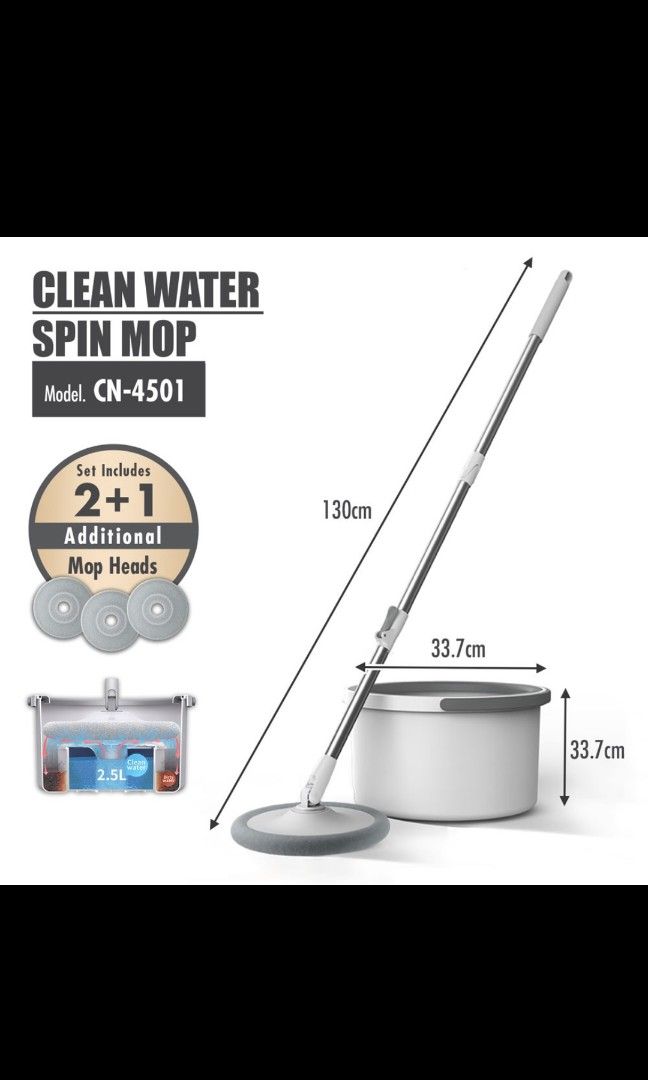 Mop - Clean water spin mop, Furniture & Home Living, Cleaning ...