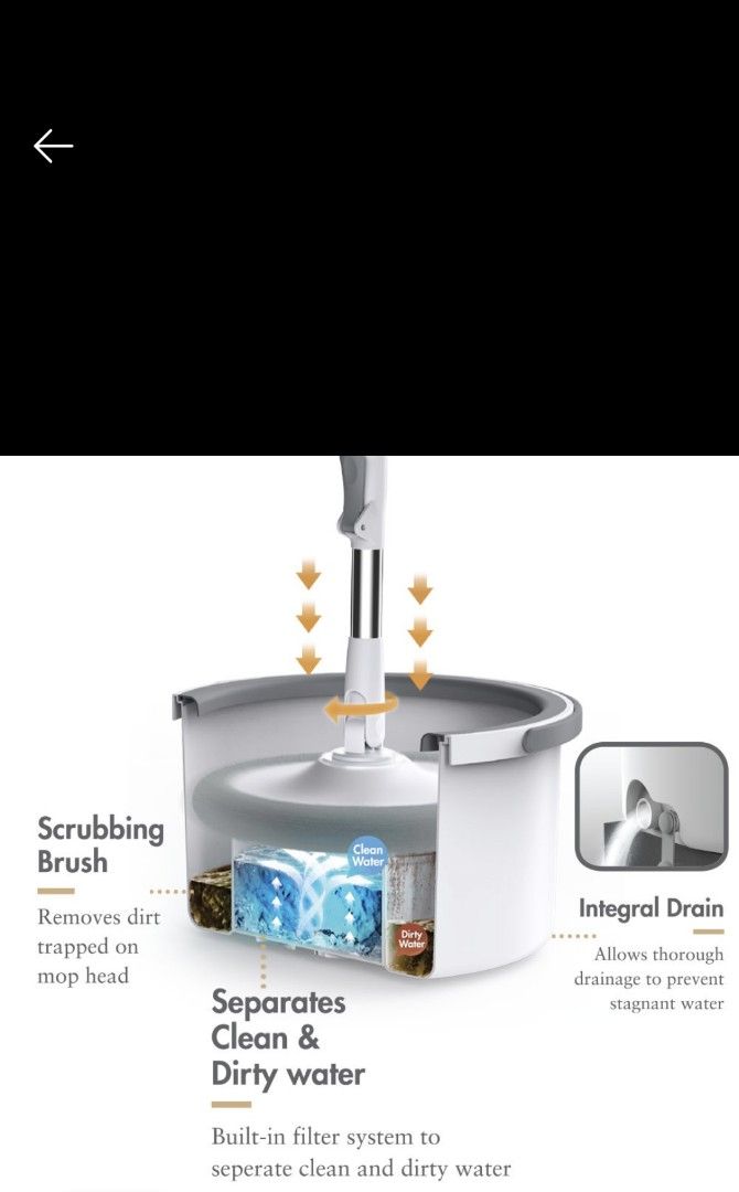 Mop - Clean water spin mop, Furniture & Home Living, Cleaning ...