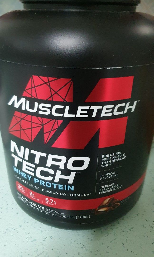 Muscletech whey protein 4lb, Health & Nutrition, Health Supplements ...