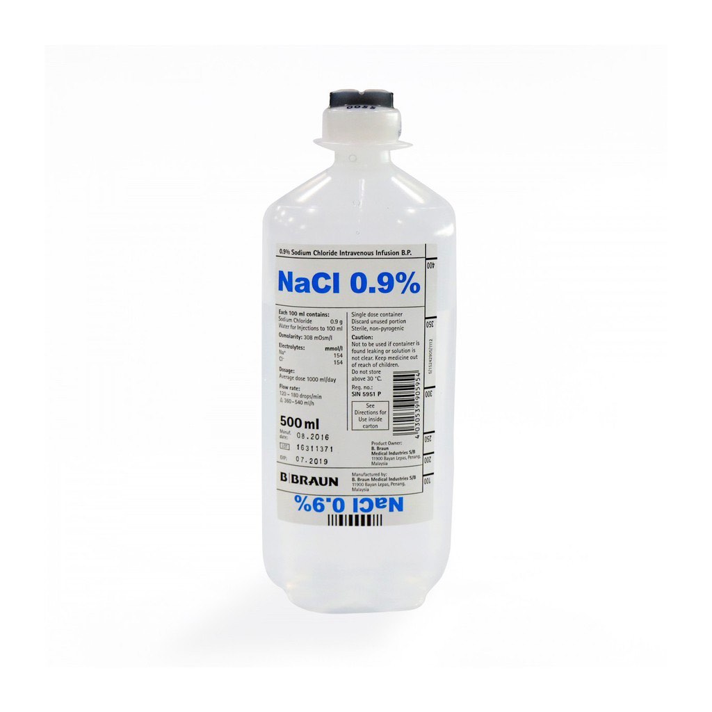 NaCl 0.9% sodium chloride intravenous, Health & Nutrition, Medical ...