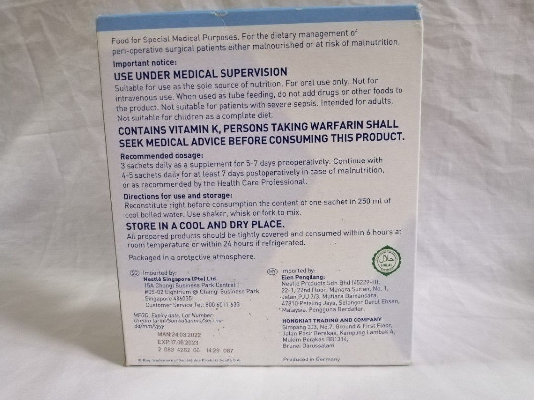 (BN 370g)Nestle Oral IMPACT Powder (5 sachets of 74g), Health ...