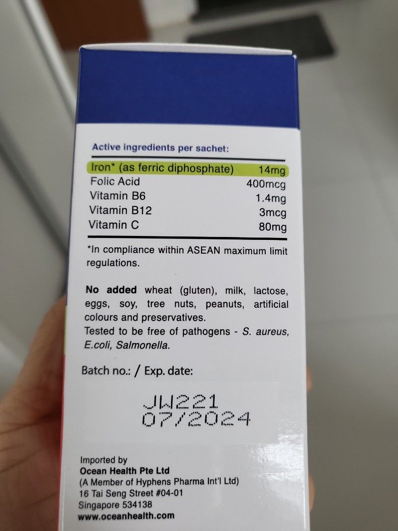 ocean health fast melt iron supplement, Health & Nutrition, Health ...