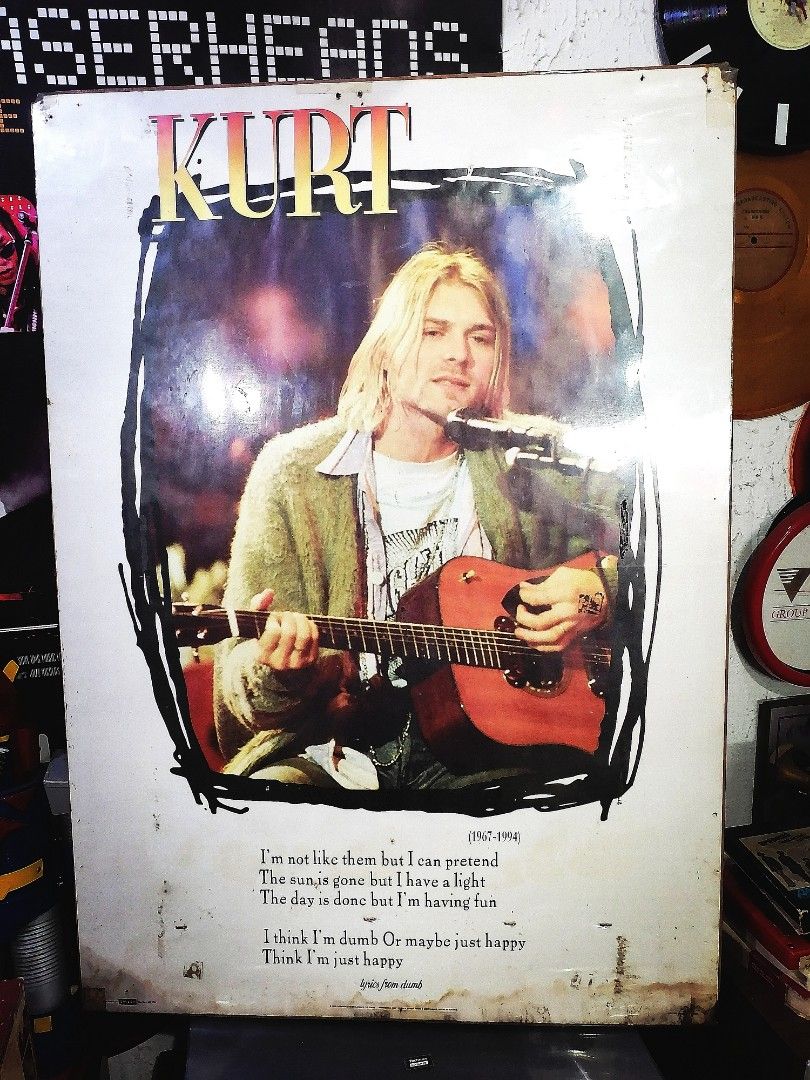 Official Kurt Cobain Vintage Poster 1995 Nirvana Poster Vintage Posters ...