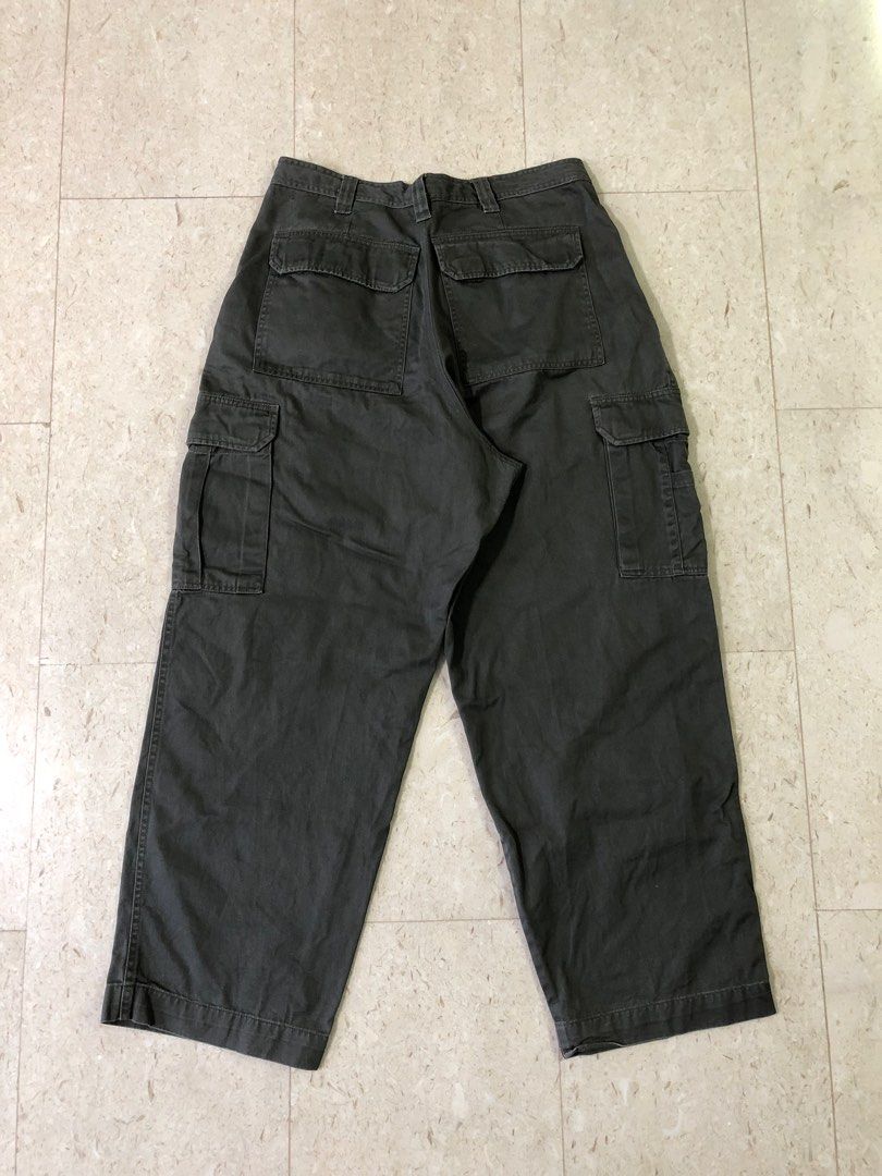 VINTAGE OLIVE / FOREST GREEN WIDE LEGGED BAGGY CARGO PANTS, Men's Fashion, Bottoms, Trousers on ...
