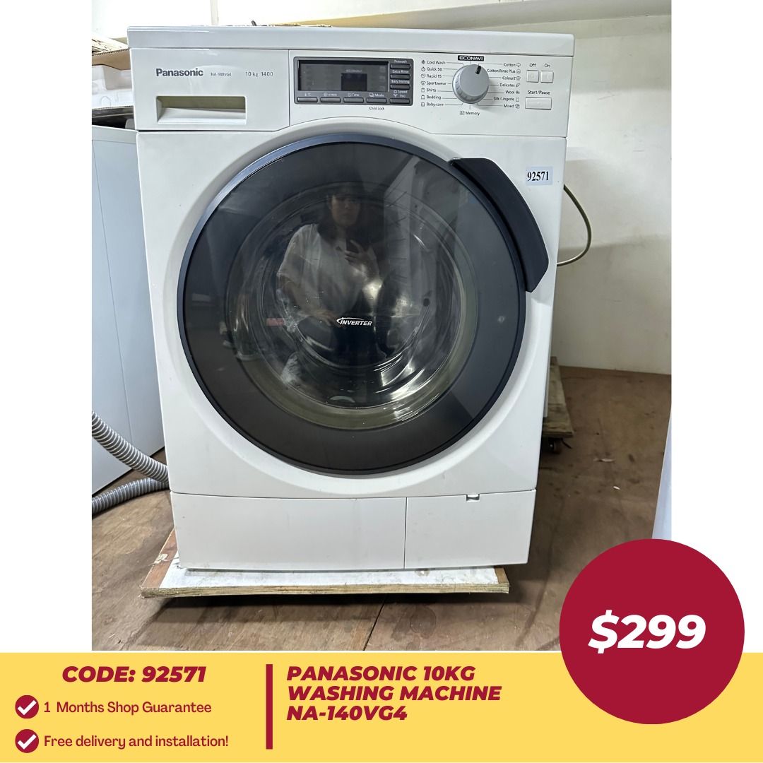Panasonic 10KG Front-Loader Washing Machine NA-140VG4 (92571), TV ...