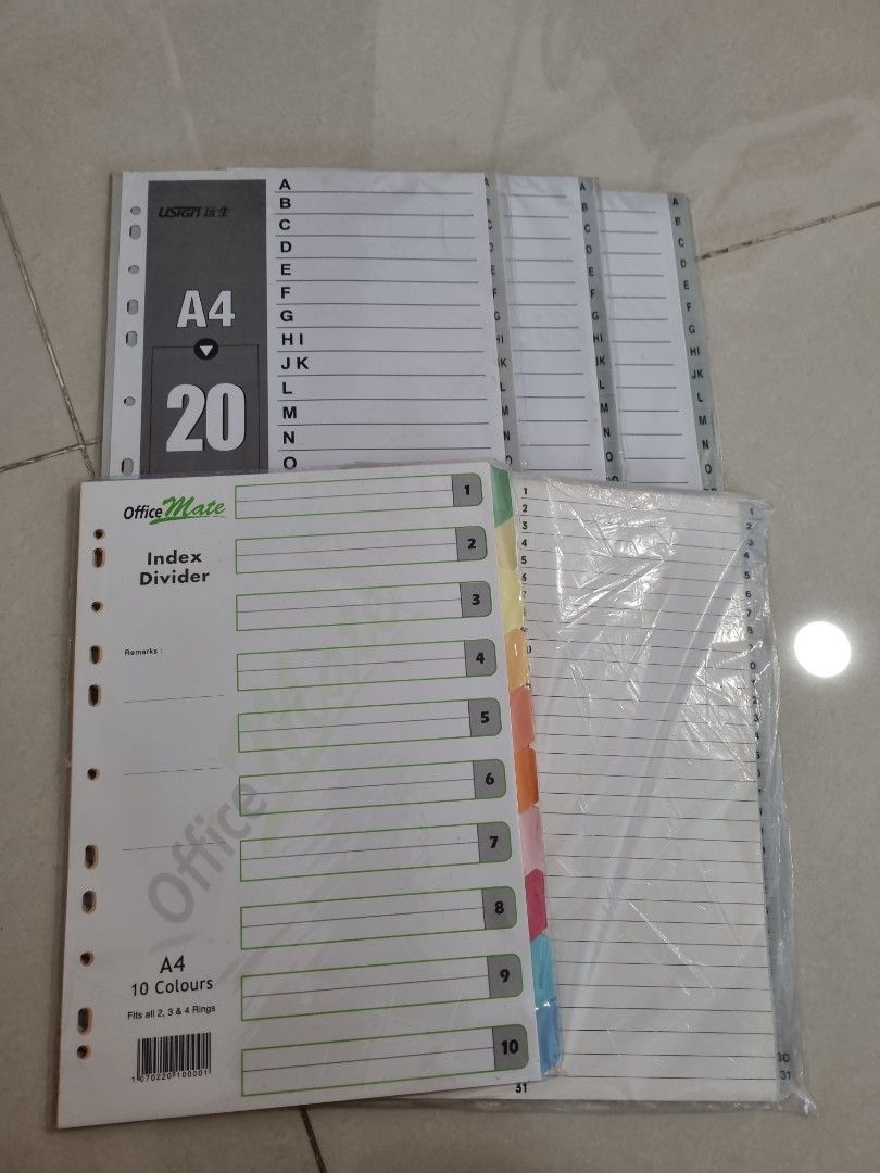 Paper index/paper dividers, Hobbies & Toys, Stationery & Craft ...