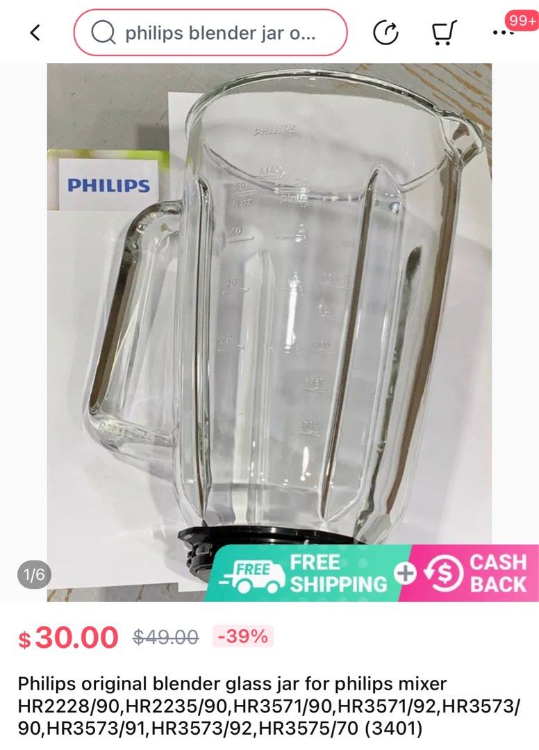 Philips Blender HR3573 with smoothie attachment, TV & Home Appliances ...