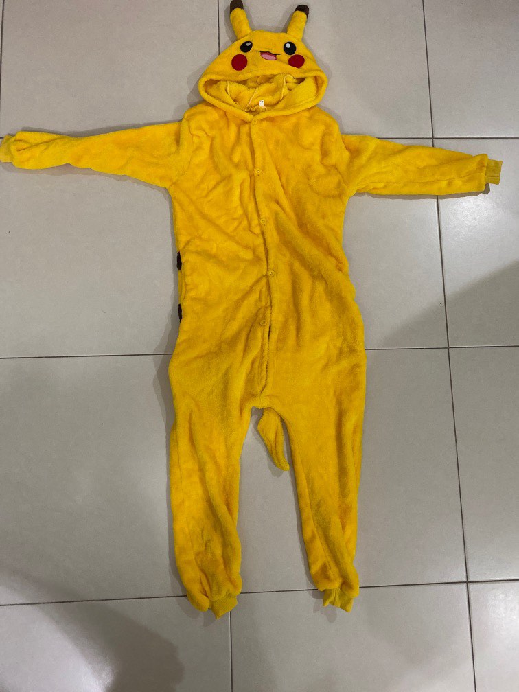 Pikachu fleece overalls., Babies & Kids, Babies & Kids Fashion on Carousell