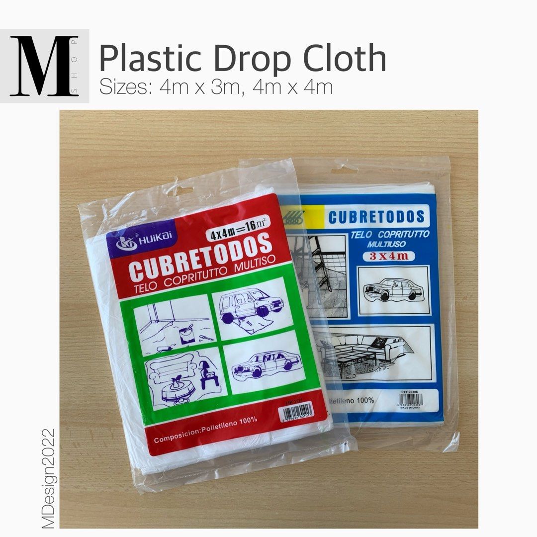Plastic Drop Cloth 4x4 meters / 3x4 metes, Furniture & Home Living ...