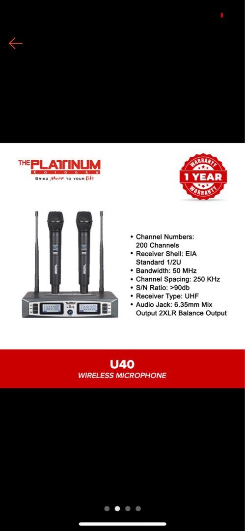 Platinum wireless microphone, Audio, Microphones on Carousell