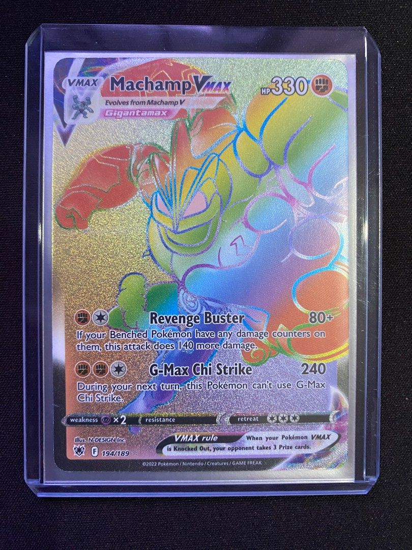Pokemon Machamp Vmax Rainbow 194/189, Hobbies & Toys, Toys & Games on ...