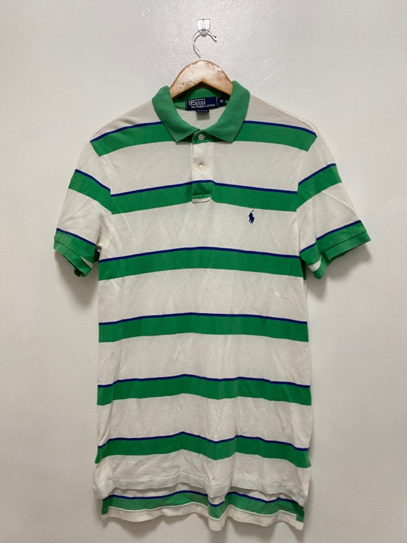 Polo Ralph Lauren green stripes poloshirt, Men's Fashion, Tops & Sets ...
