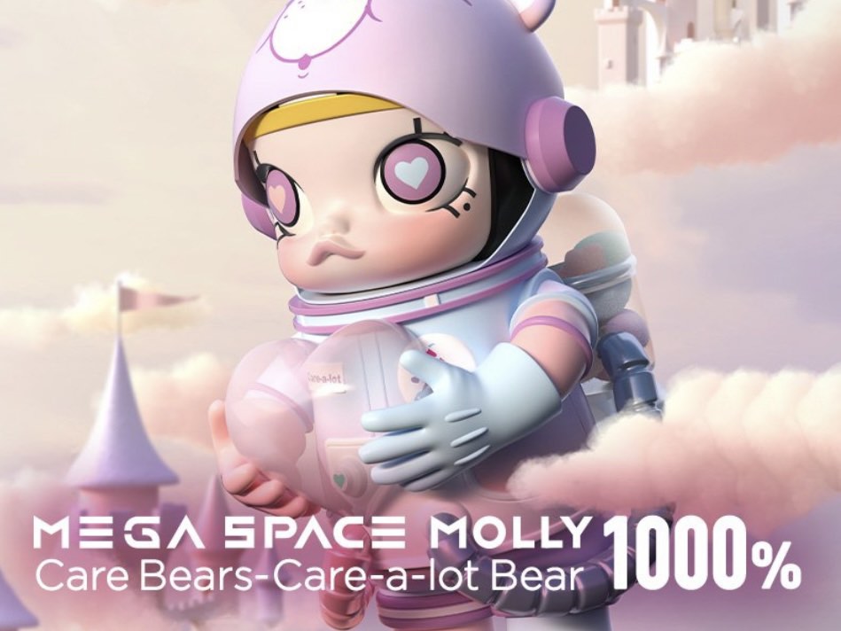 Popmart mega space molly care a lot care bear 1000% bearbrick, Hobbies ...