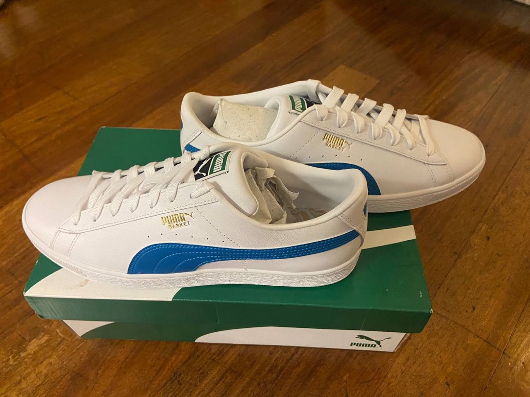 Puma Basic Classic XXI - White/Blue, Men's Fashion, Footwear, Sneakers ...
