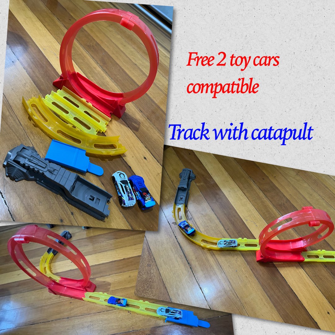 Race car with race loop track catapult plus 2 race cars, Hobbies & Toys ...