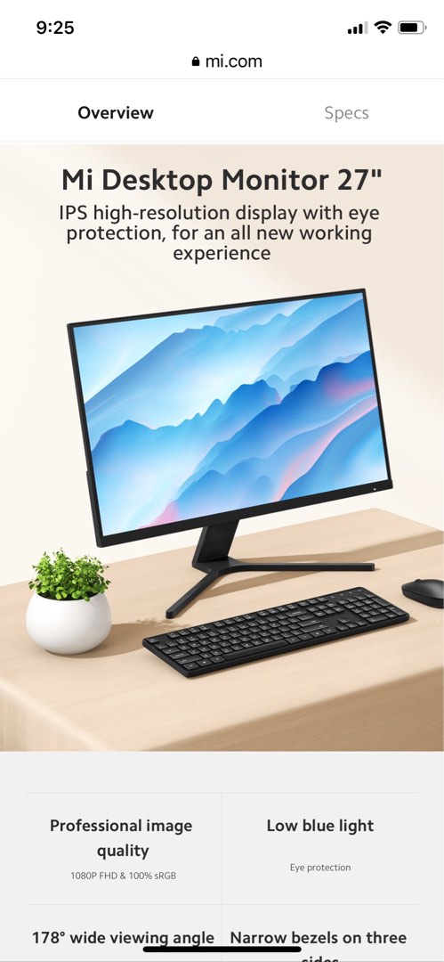 Redmi 27 inches monitor RMMNT27NF, Computers & Tech, Parts ...