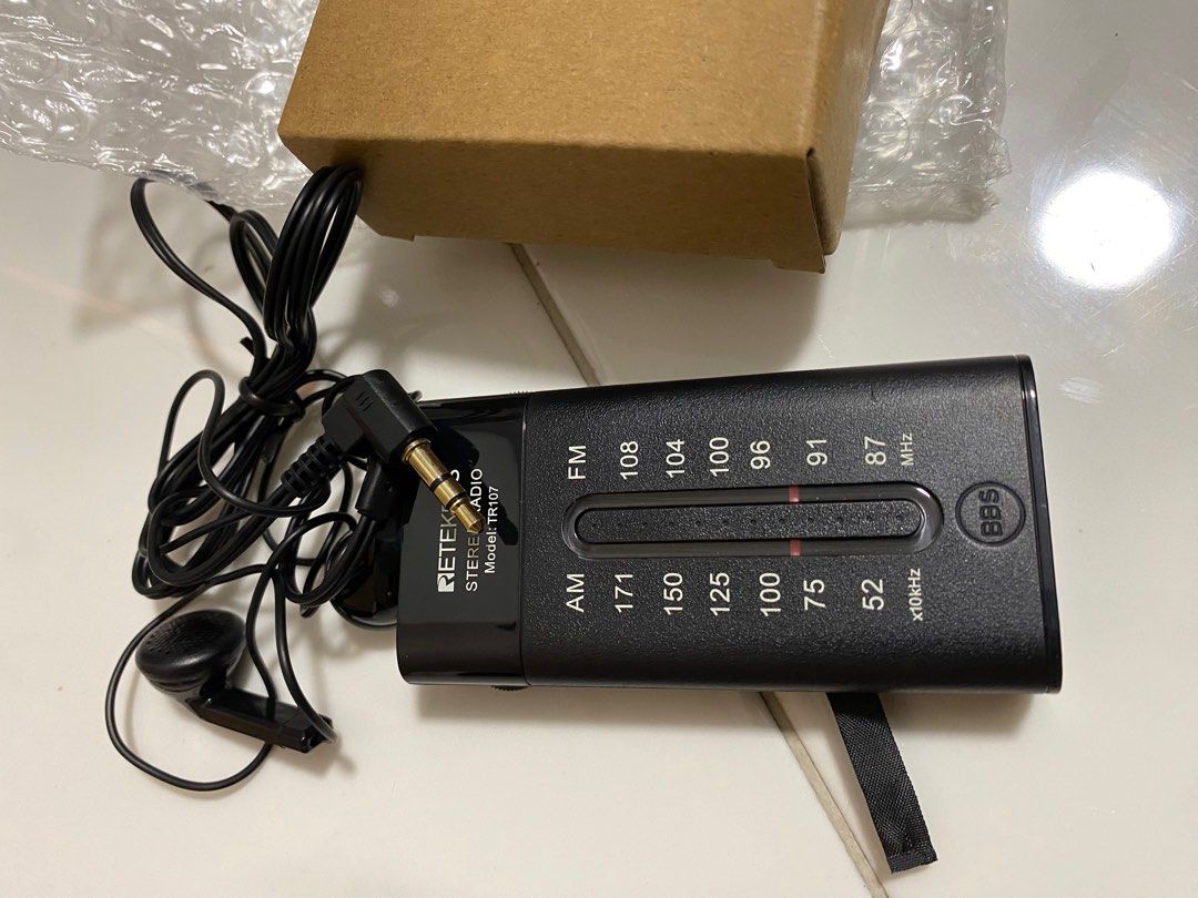 Retekess TR107 Portable Mini Pocket Radio FM AM Pointer Tuning Stereo Support BBS Mega Bass With ...