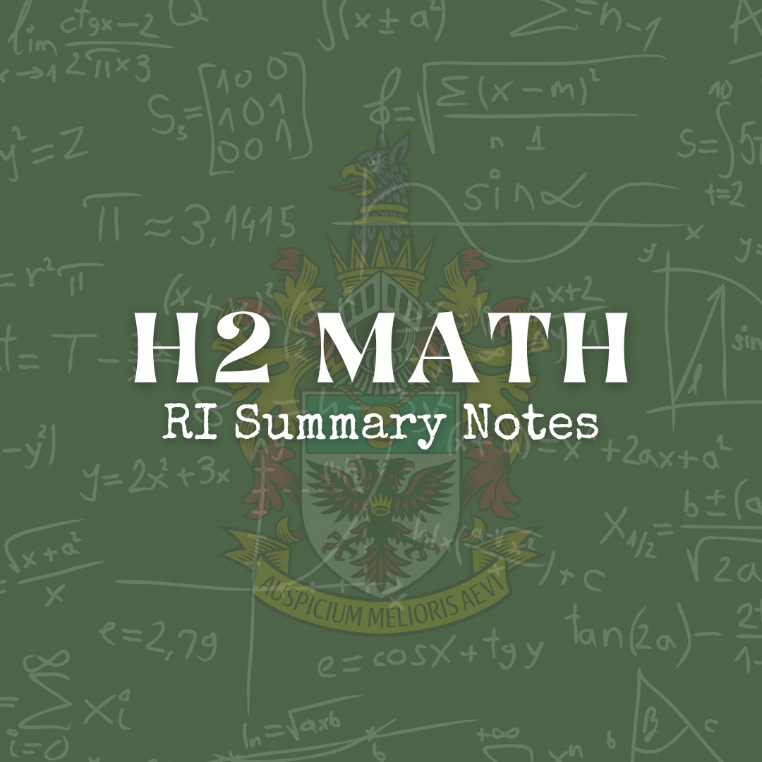 RI Topical Summary Notes (2022) for H2 Math, Hobbies & Toys, Books ...