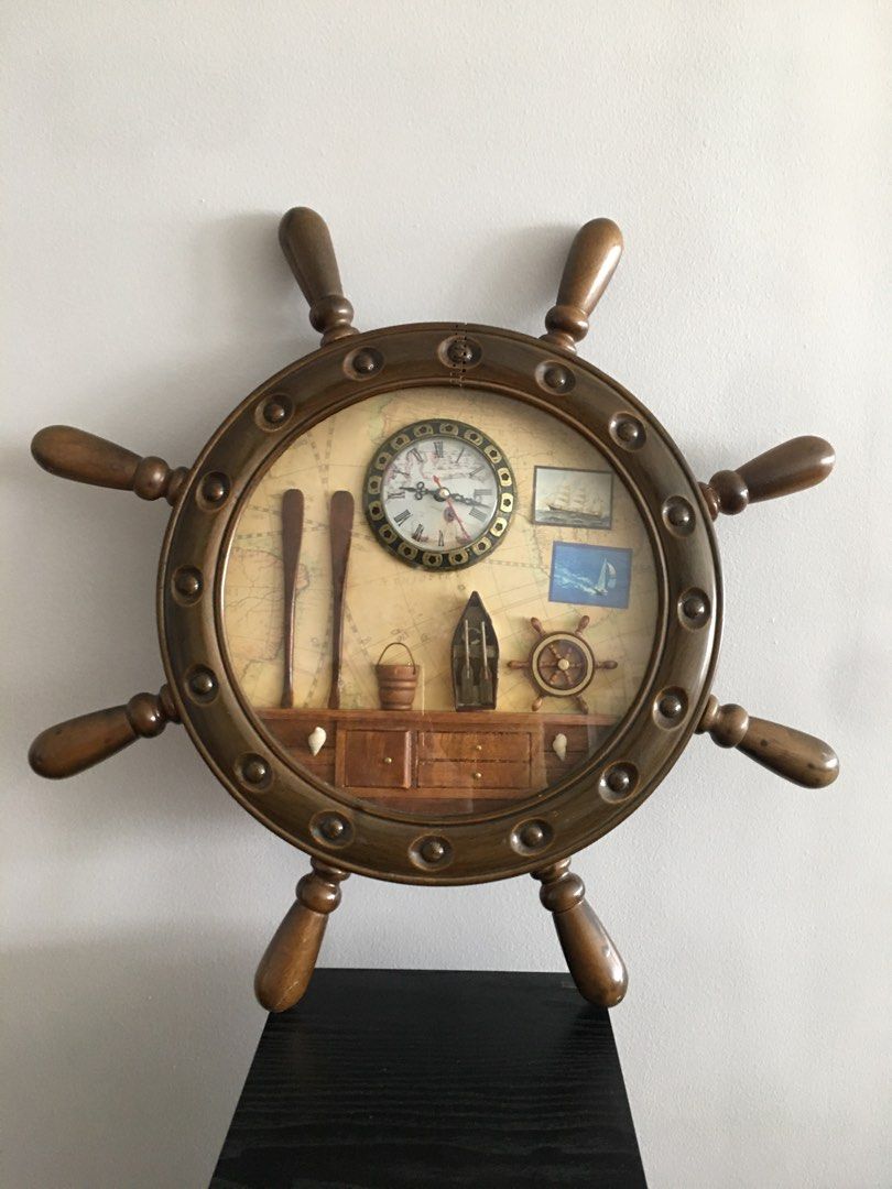 SAILOR INSPIRED WALL CLOCK WITH FREE DECOR, Furniture & Home Living ...