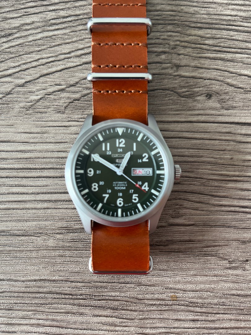 Seiko 5 SNZG09K1 42mm Army Green, Men's Fashion, Watches & Accessories ...