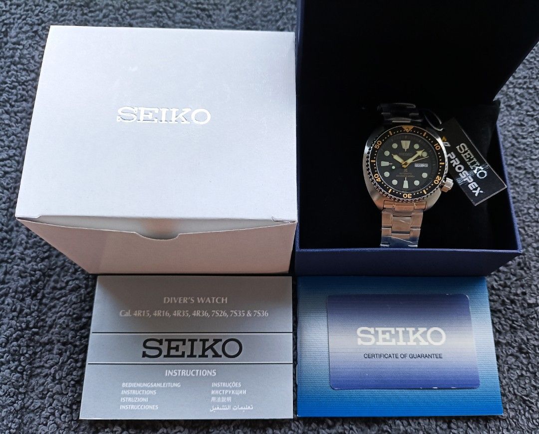 Seiko Turtle Gold Black Automatic Divers Watch SRP775K1, Men's Fashion ...