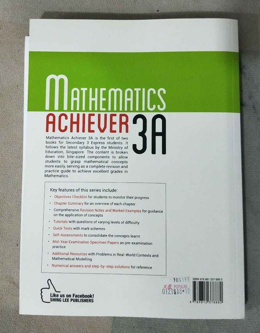 Shinglee Education Mathematics Achiever 3A Assessment Book, Hobbies ...