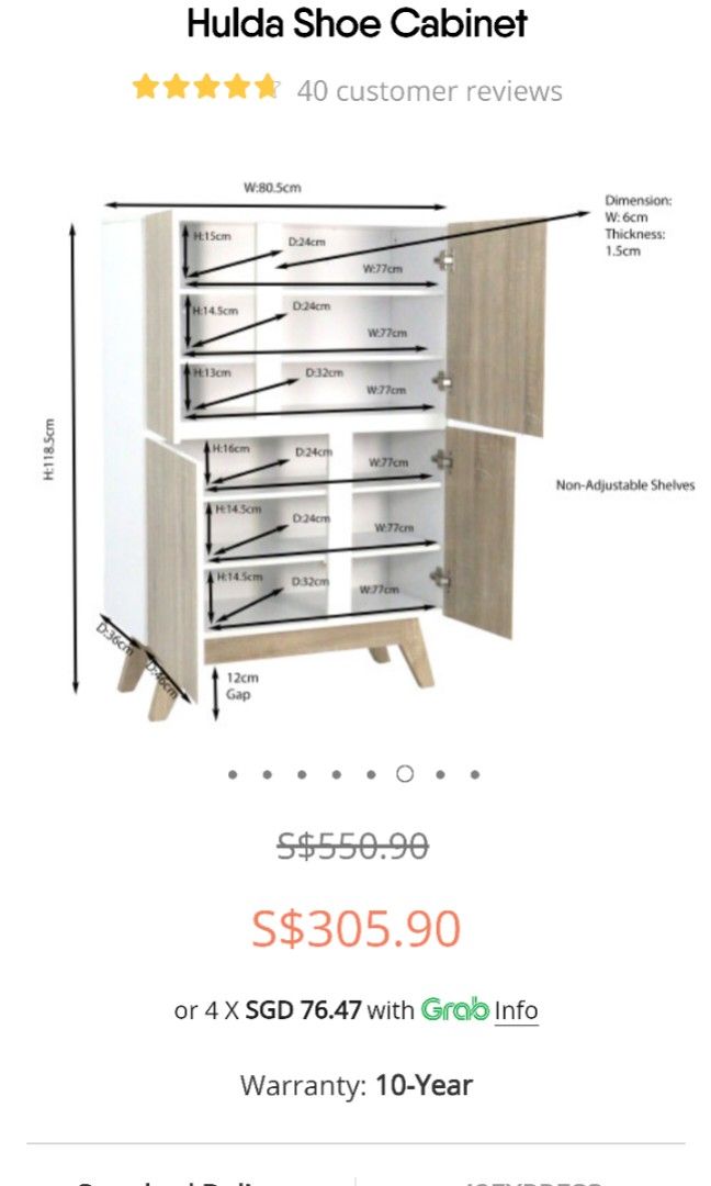 Shoe cabinet wood Hulda fortytwo, Furniture & Home Living, Furniture ...