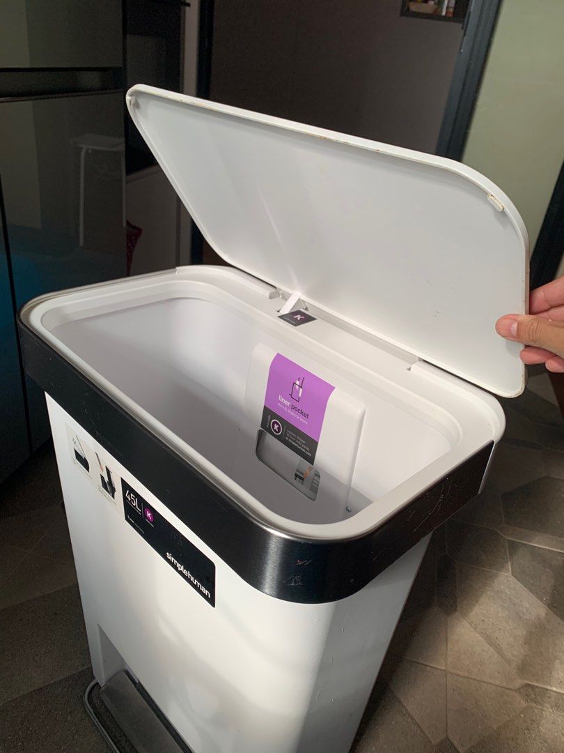 Simple Human dustbin 45L, Furniture & Home Living, Kitchenware ...