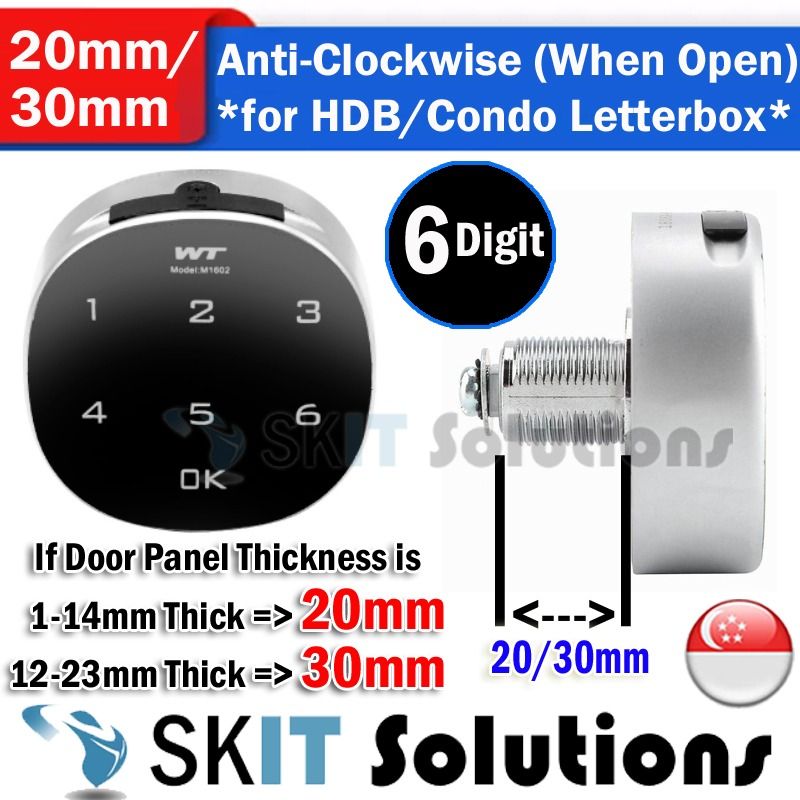 【SKIT SG】WT Smart Keyless Digital Password Lock Touchscreen Keypad ...