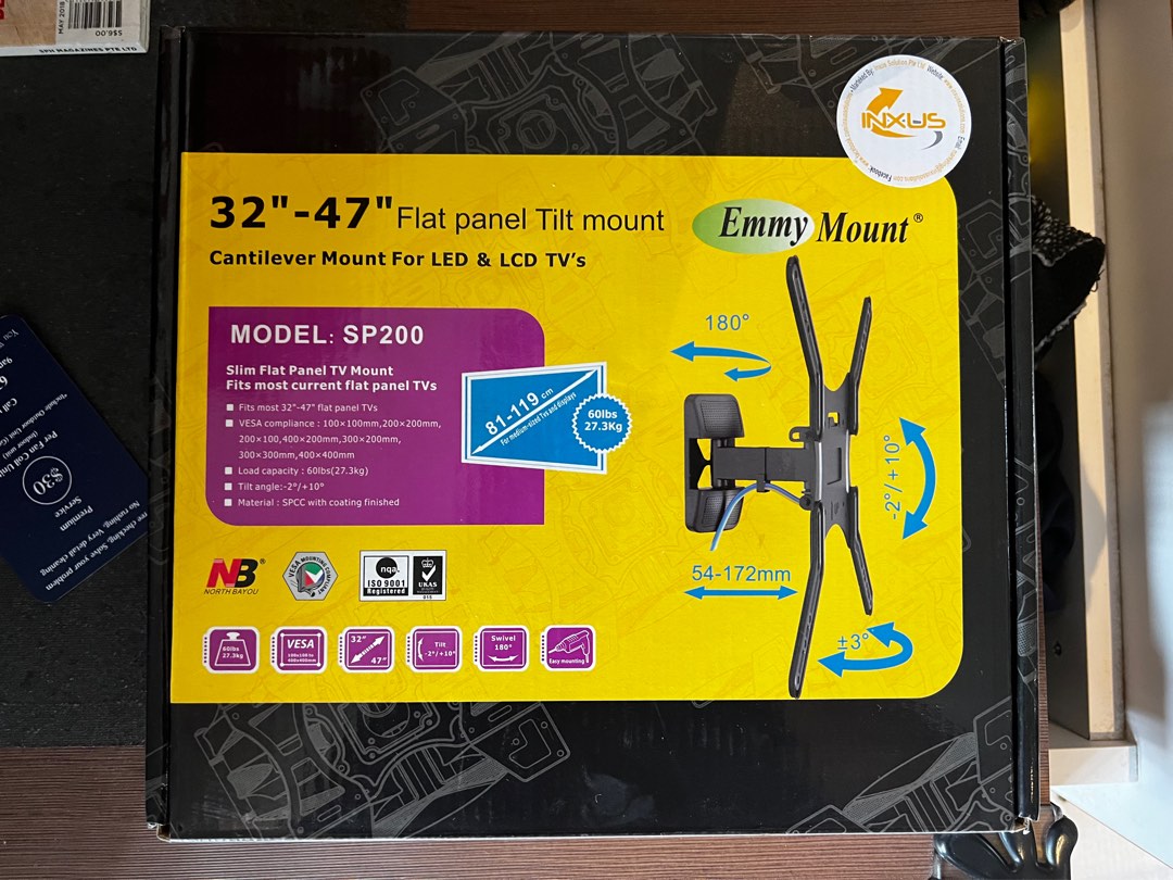 Slim Flat panel TV mount, cantilever mount , flat panel tilt mount, TV ...