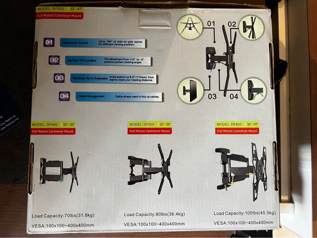 Slim Flat panel TV mount, cantilever mount , flat panel tilt mount, TV ...