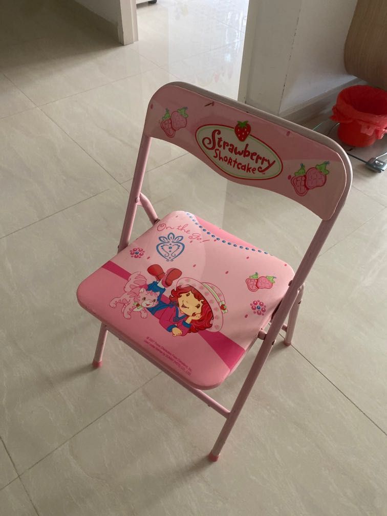 Strawberry shortcake foldable chair, Furniture & Home Living, Furniture ...