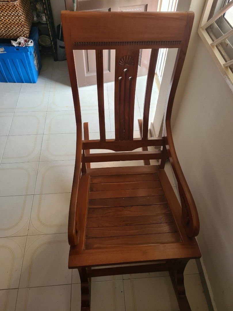 Taj Teak Rocking Chair, Furniture & Home Living, Furniture, Chairs on ...