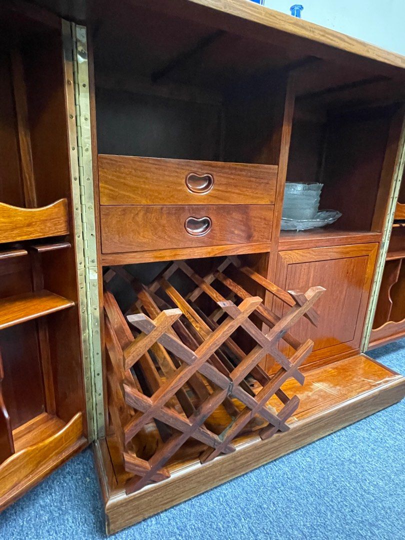 Teak Bar mother of pearl inlay, Furniture & Home Living, Furniture ...