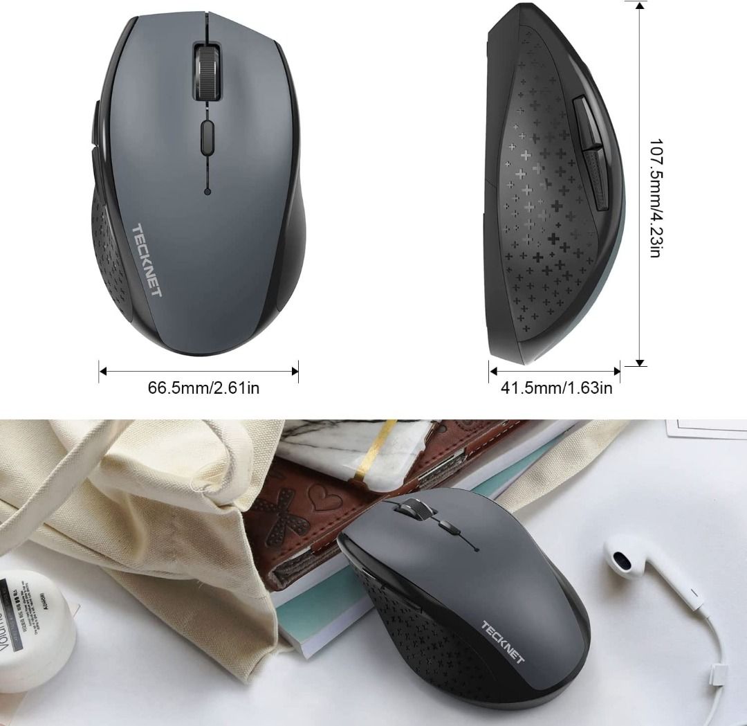 TECKNET Wireless Mouse for Laptop, 2.4G Wireless Computer Mouse with ...