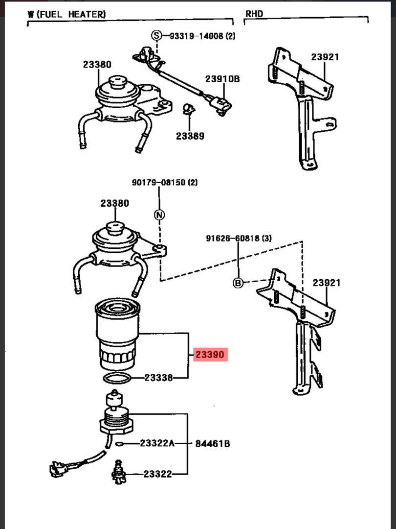 Toyota Fuel Filter 23390-0L041 for Toyota Hiace /Toyota Innova ...