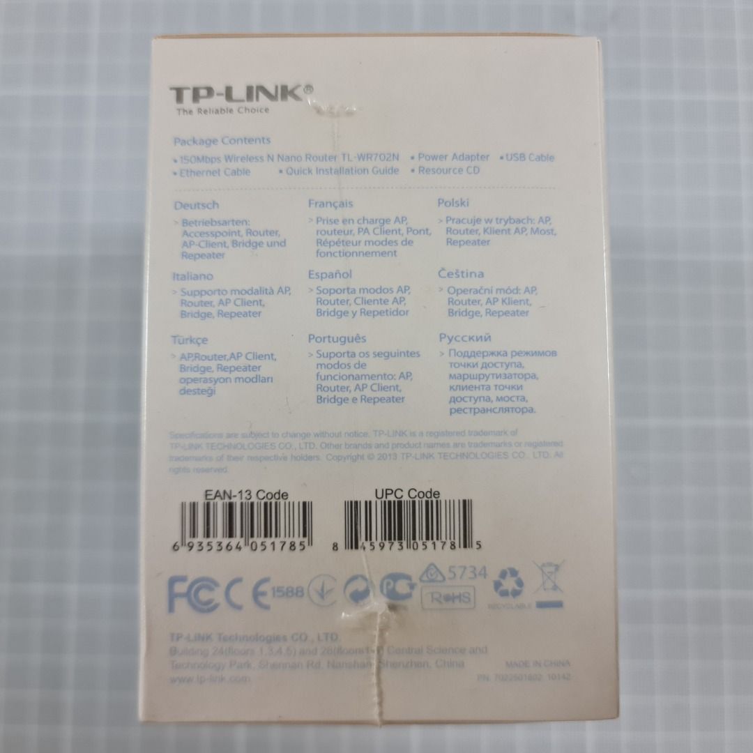 TP-Link TL-WR702N 150Mbps Wireless N Nano Router, Computers & Tech ...