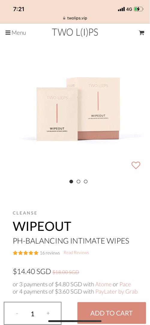 Two lips wipeout - intimate wipes, Beauty & Personal Care, Sanitary ...
