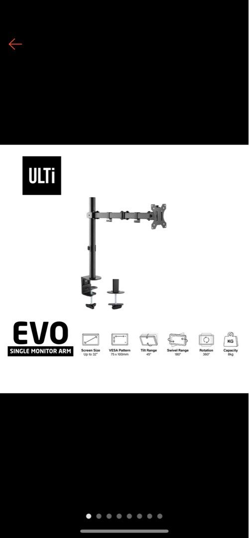 ULTi | Single 13 to 32 inch LCD Monitor Desk Mount Stand, Fully ...