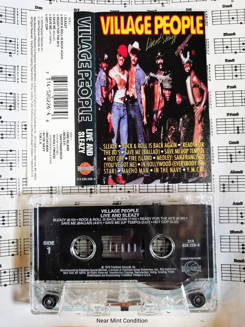 Village People Live and Sleazy Cassette Tape Original Cassette Tapes ...