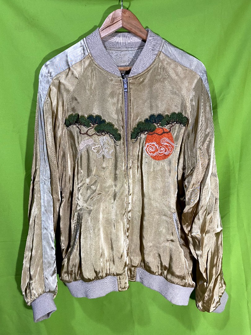 Vintage Reversible Sukajan Jacket Embroidery by Japanese Classic Script ...
