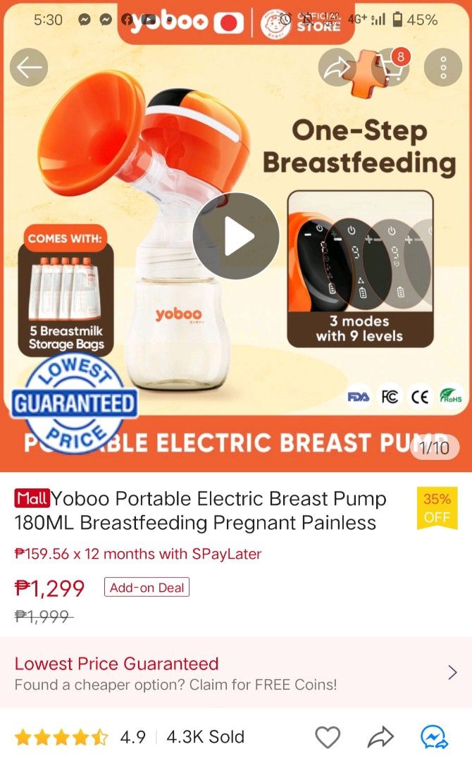 Yoboo electric breastpump, Babies & Kids, Nursing & Feeding ...
