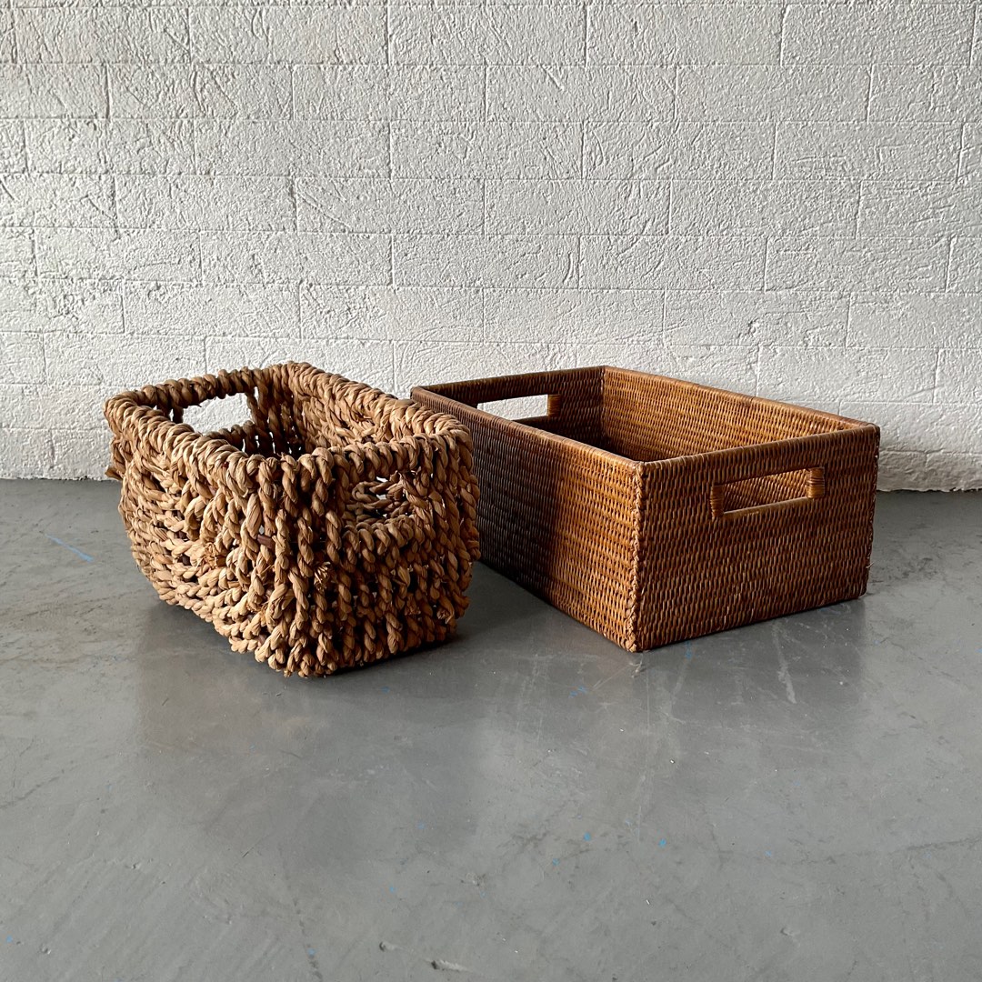 2 pcs rattan boxes, Furniture & Home Living, Home Improvement ...