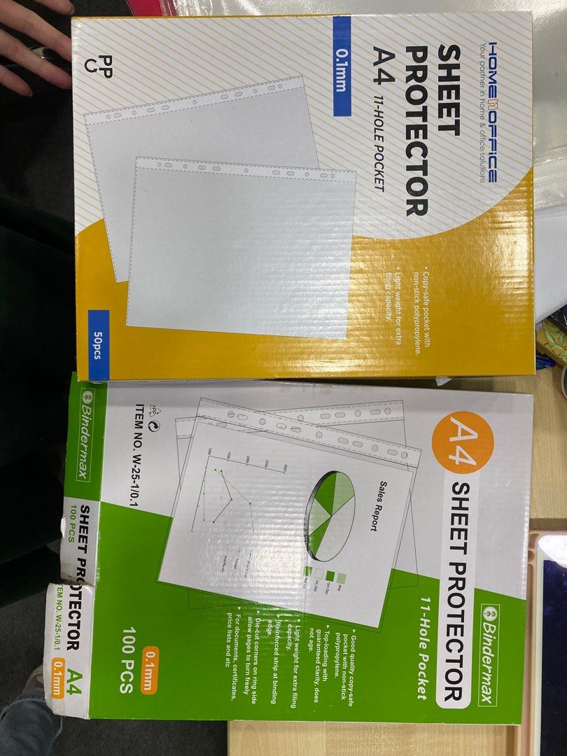 A4 sheet protector 0.1mm 180 PCs, Hobbies & Toys, Stationery & Craft ...