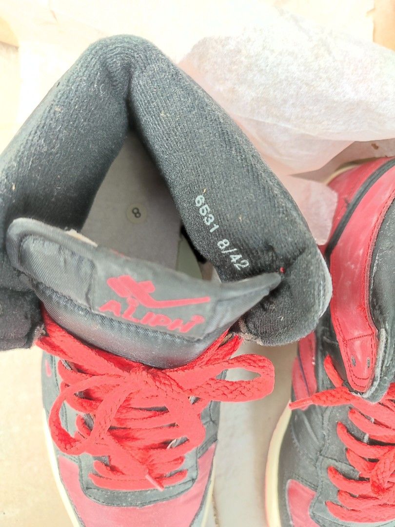 ALIPH Jordan Hitam Merah, Men's Fashion, Footwear, Sneakers on Carousell