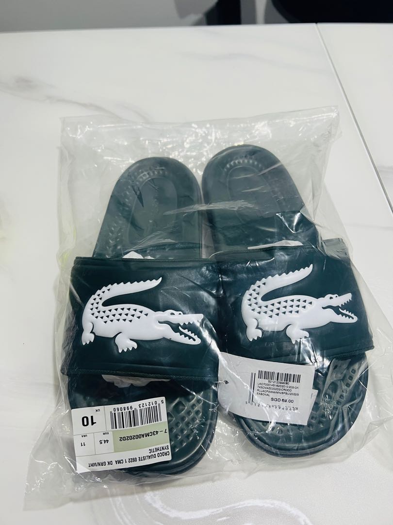 Authentic Lacoste Slides, Men's Fashion, Footwear, Flipflops and Slides ...