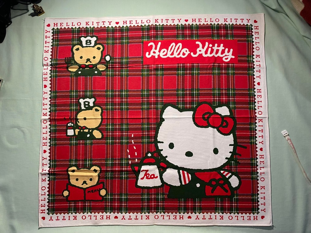 Authentic Vintage Sanrio Hello Kitty "Plaid" Oversized Hanky, Men's ...