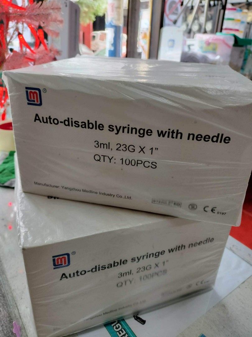 Auto - disable syringe with needle, Health & Nutrition, Medical ...