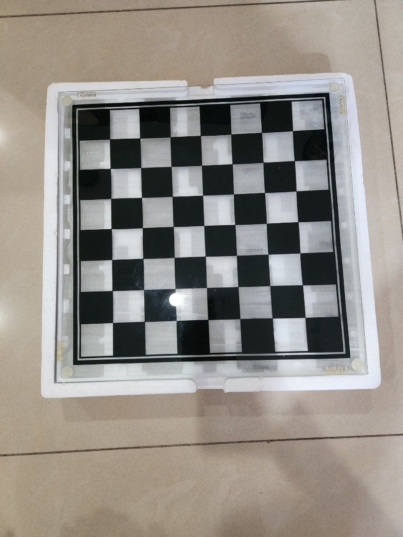 Baron Glass Chess Board with Shot glasses, Hobbies & Toys, Memorabilia ...